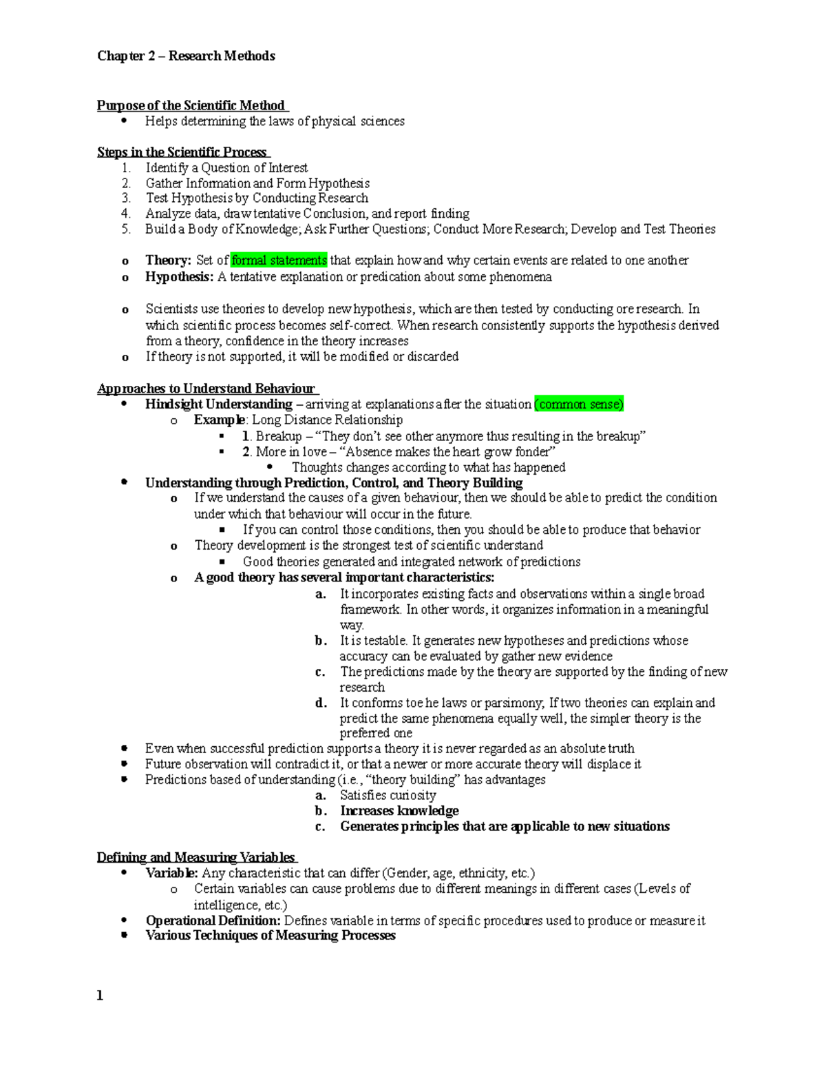 Chapter 2 - Research Methods - PSYCH1000 - UWO - Studocu