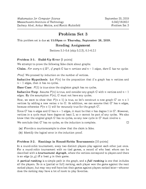Problem Set 11 Problems - Mathematics for Computer Science December 11 ...