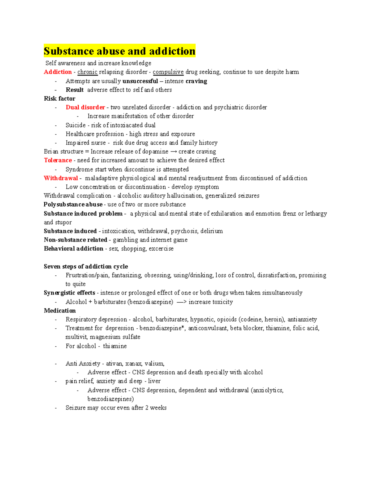 N322 - Substance abuse and addiction - Substance abuse and addiction ...