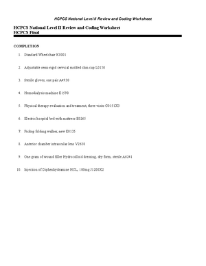 MOA115 Week 3 Assignment - MOA115 Medical Records and Insurance Week 3 ...