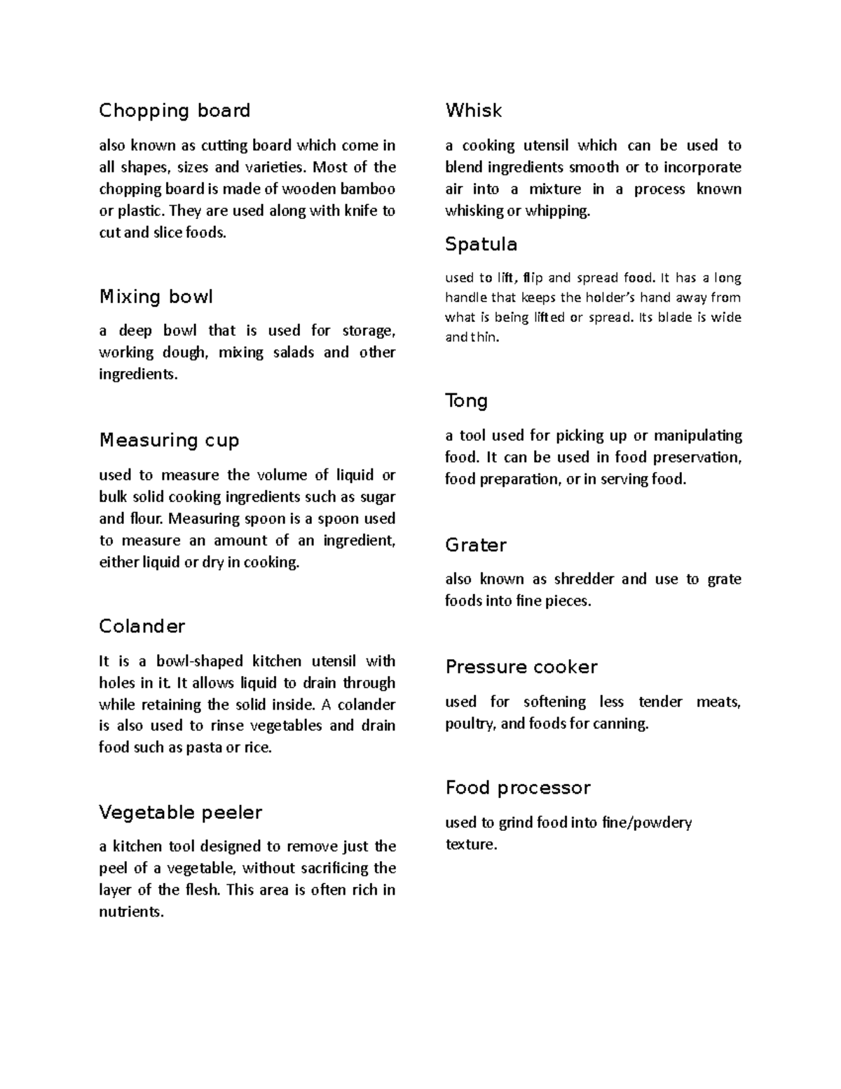 Kitchen tools - Chopping board also known as cutting board which come ...