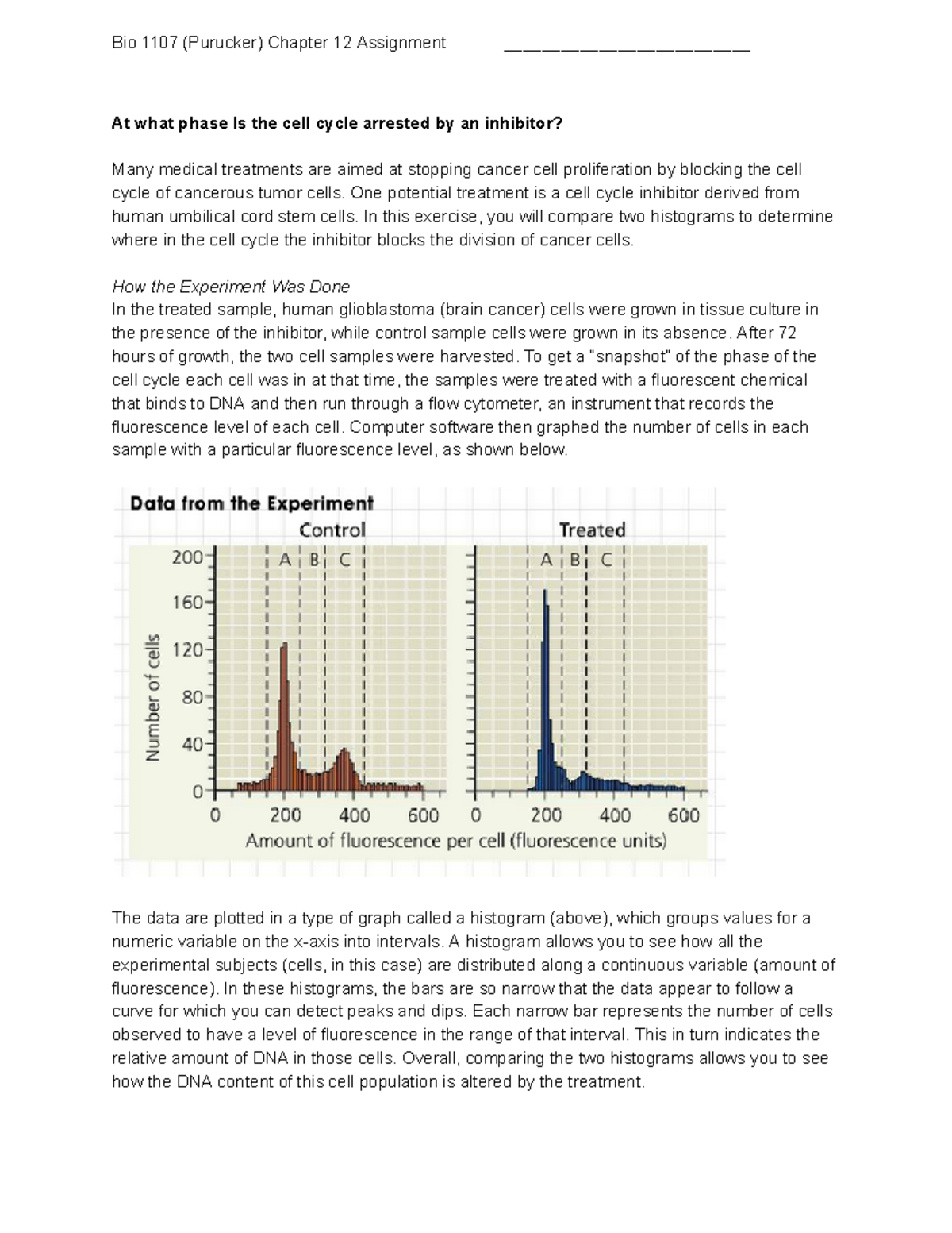 Ch. 12 - Cell Cycle Inhibition - Bio 1107 (Purucker) Chapter 12 ...