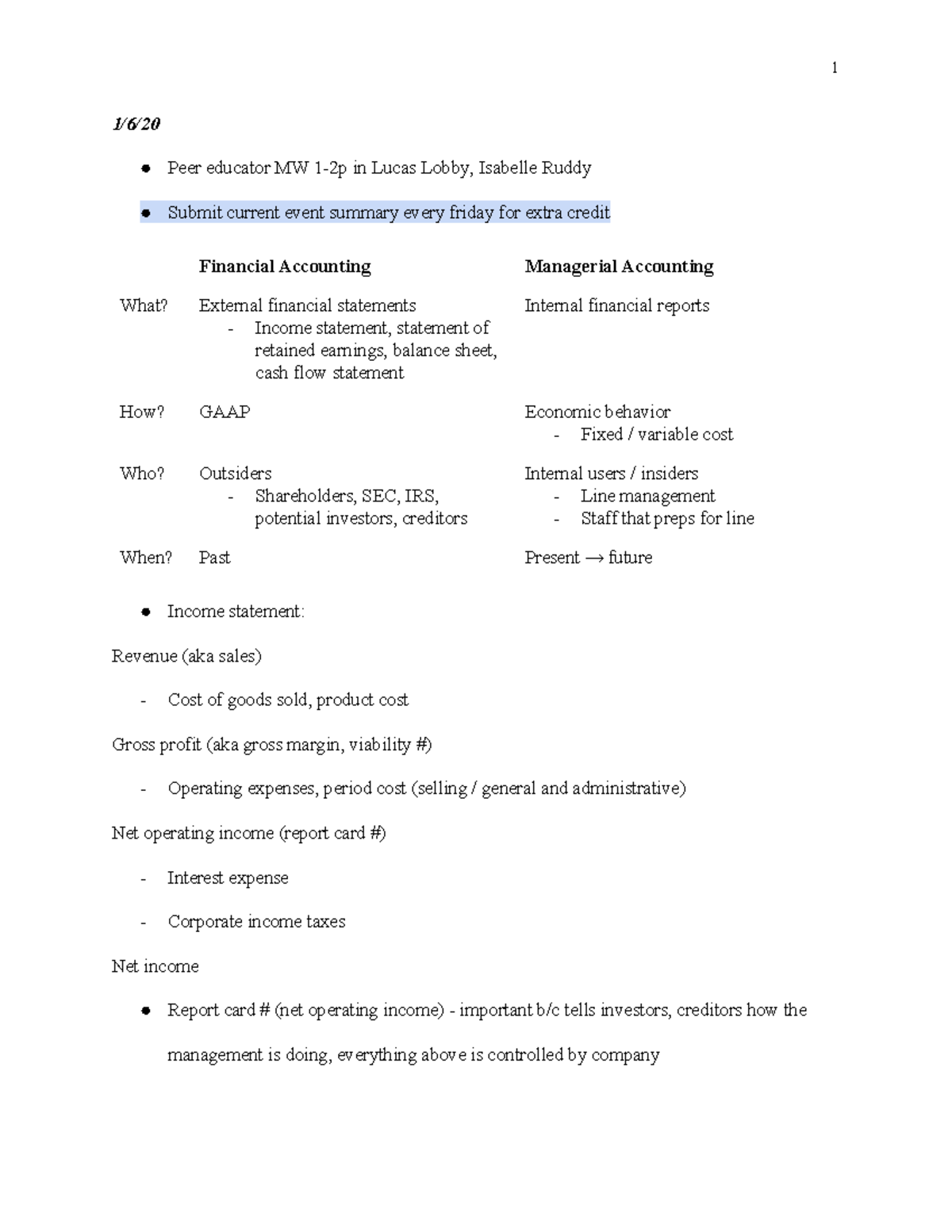 ACTG 12 Notes - 1/6/ Peer educator MW 1-2p in Lucas Lobby, Isabelle ...