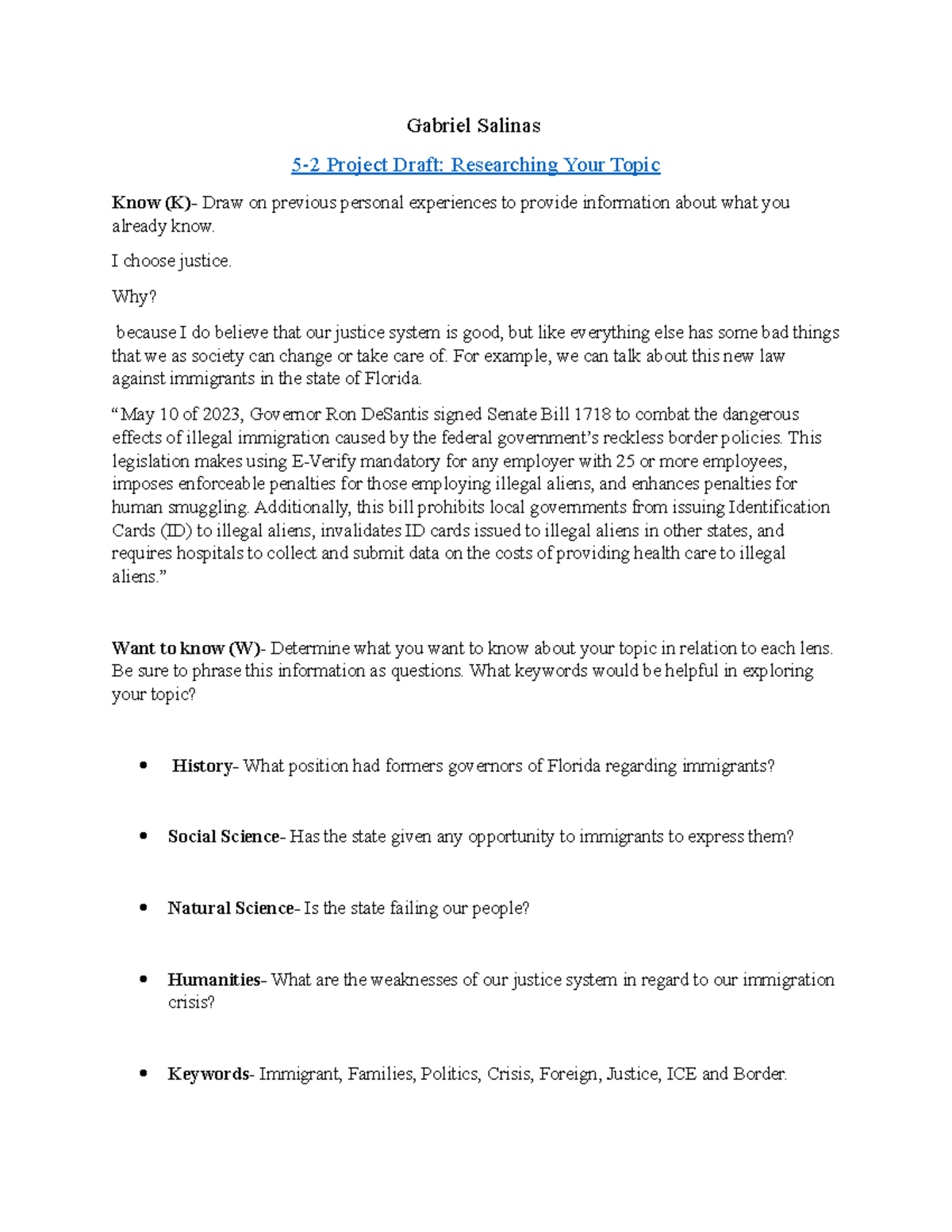 5-2 Project Draft Researching Your Topic - Gabriel Salinas 5-2 Project ...