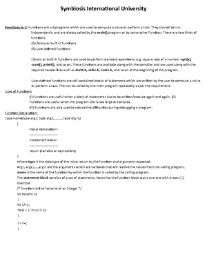 Structures and Unions - Symbiosis International University Structures ...