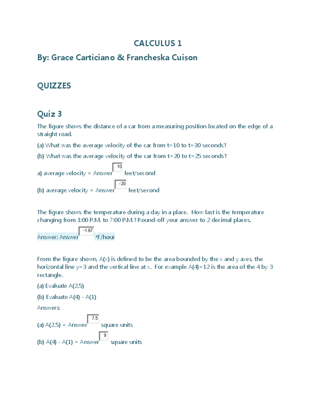 Feismo - dasdadasd asdas dasd asdasdasd asd as - CALCULUS 1 By: Grace ...