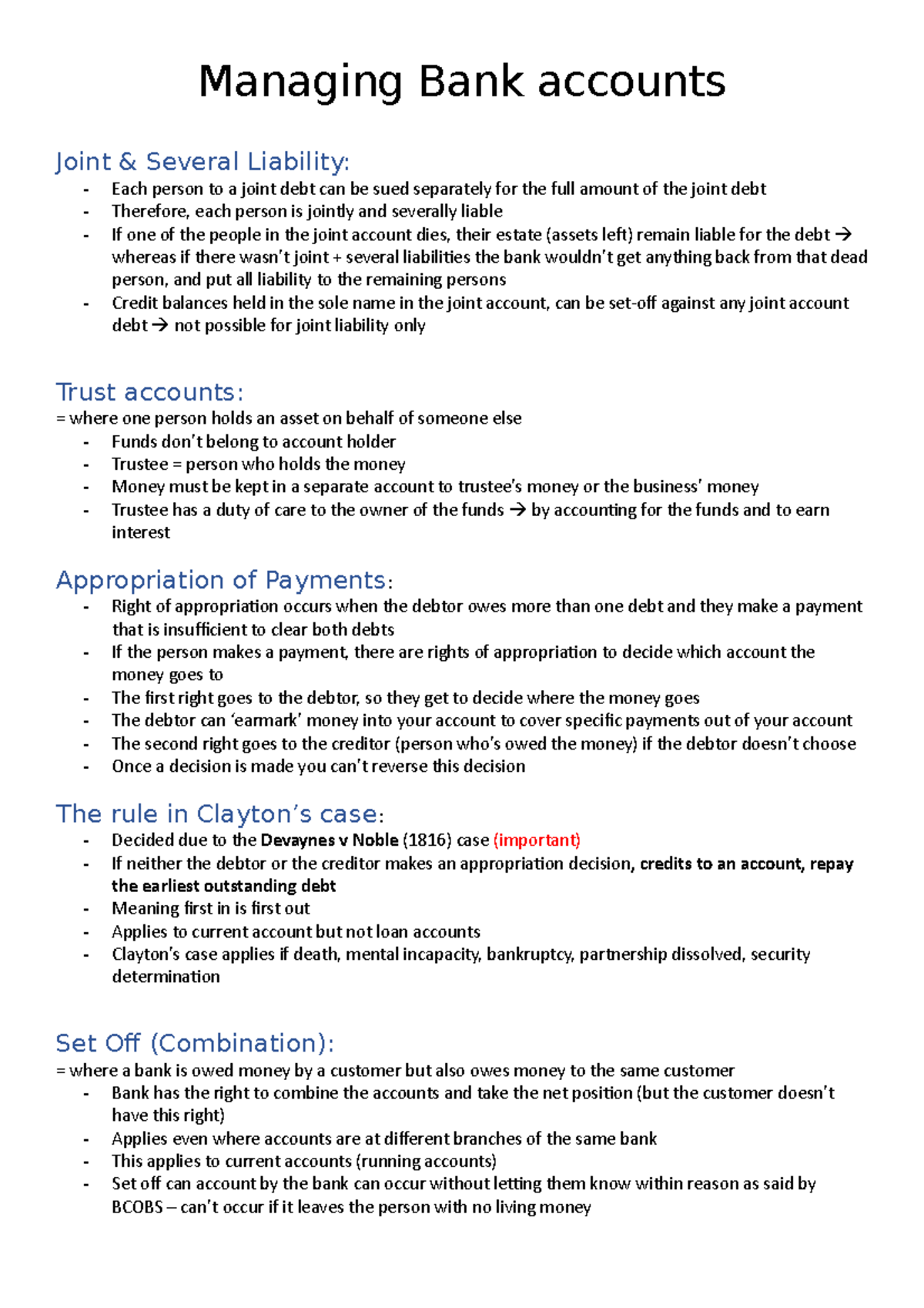 Managing Bank accounts (Wk3) - Managing Bank accounts Joint & Several ...