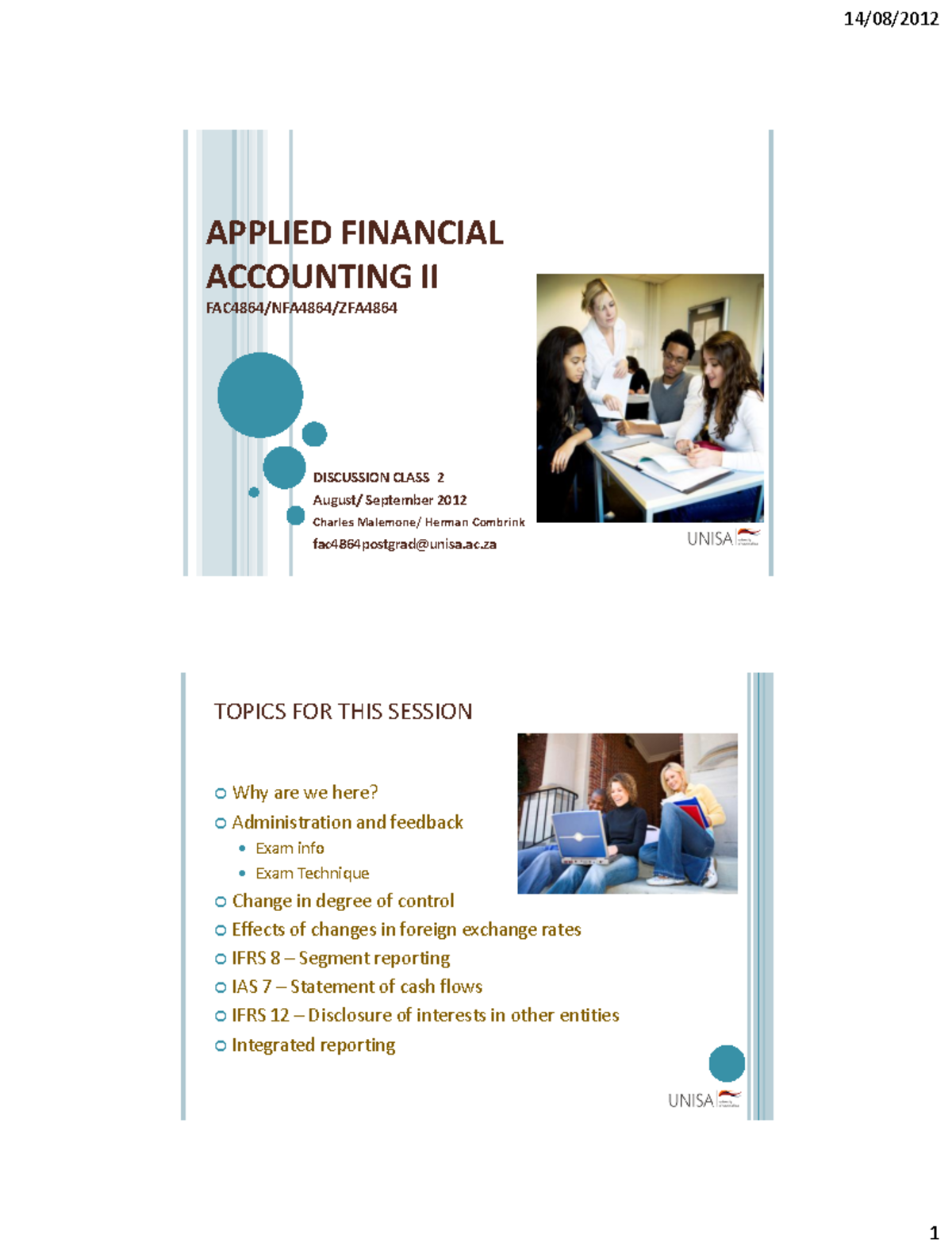 financial accounting - APPLIED FINANCIAL ACCOUNTING II FAC4864/NFA4864 ...
