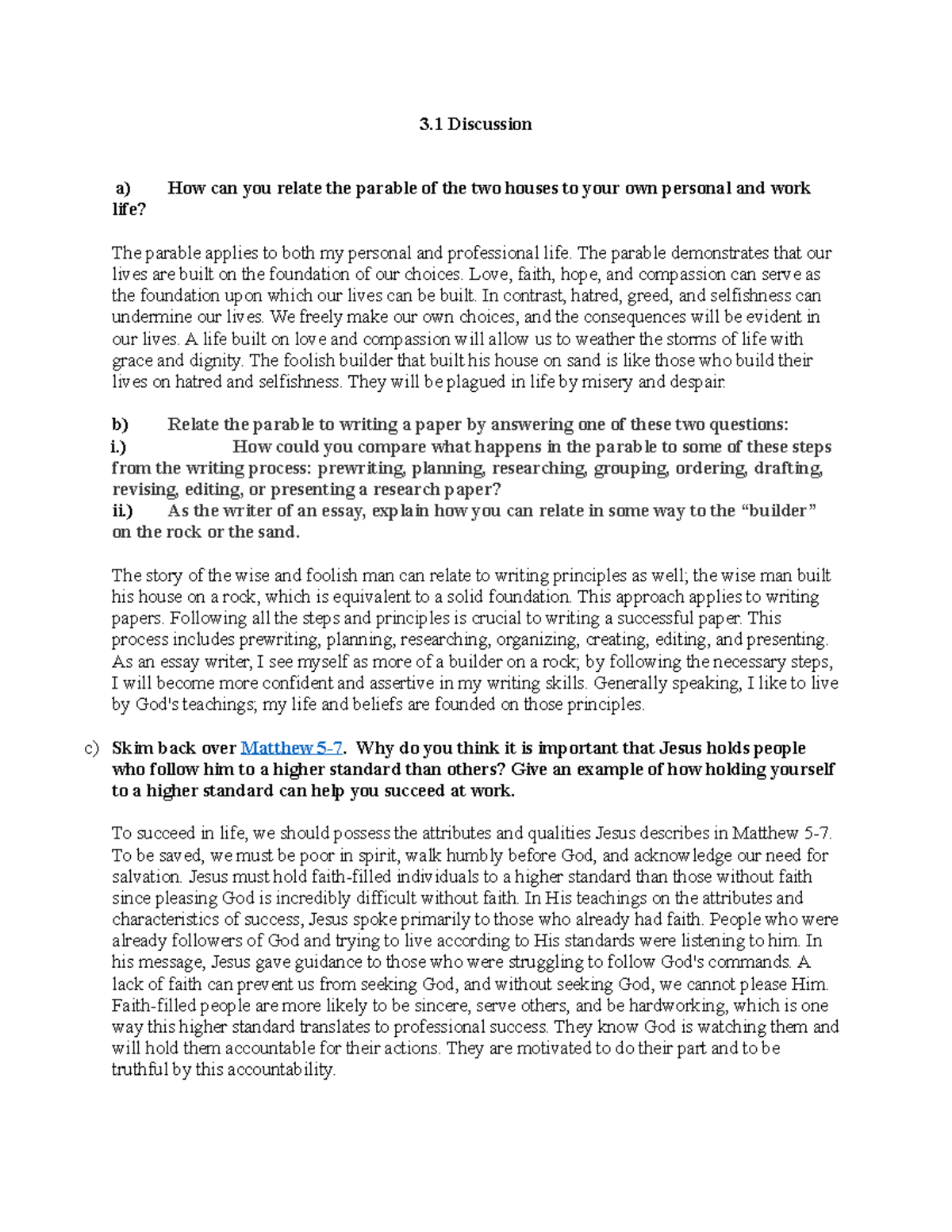 3.1 Discussion - 3.1 Assignment - 3 Discussion a) How can you relate ...