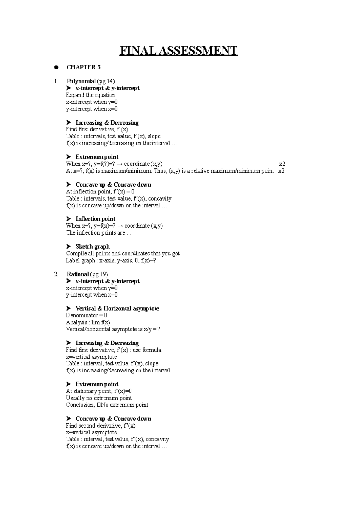 MAT183 Final Assessment Important Notes - FINAL ASSESSMENT CHAPTER 3 ...