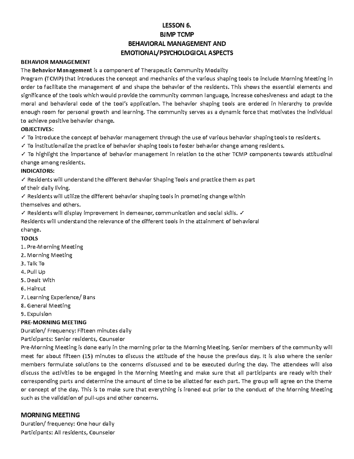 COAD 13 Report G1 - Correcrional adminisyration - LESSON 6. BJMP TCMP ...