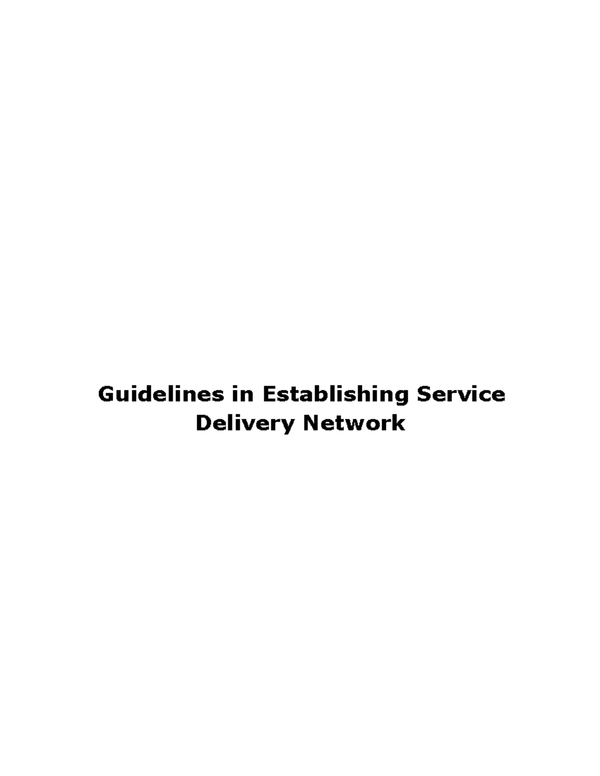 Guidelines Establishing SDN - Guidelines in Establishing Service ...