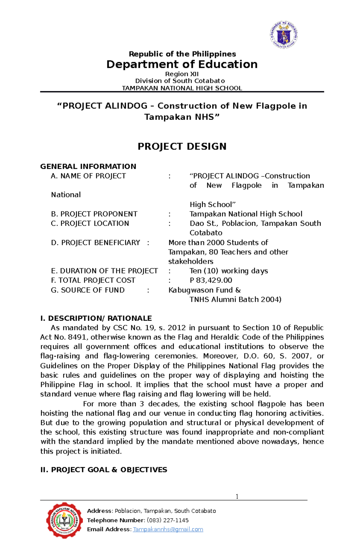 Project-Design - Project - Department of Education Region XII Division ...