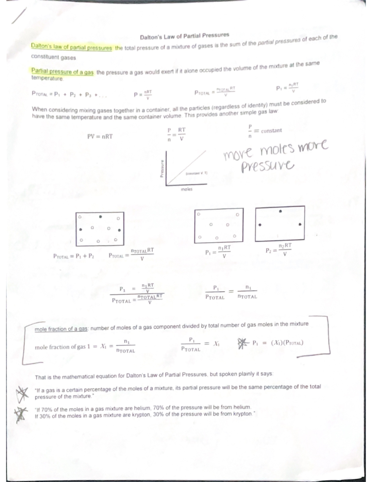 Dalton s Law of Partial Pressure - Dalton'sLawofPartialPressures - Studocu