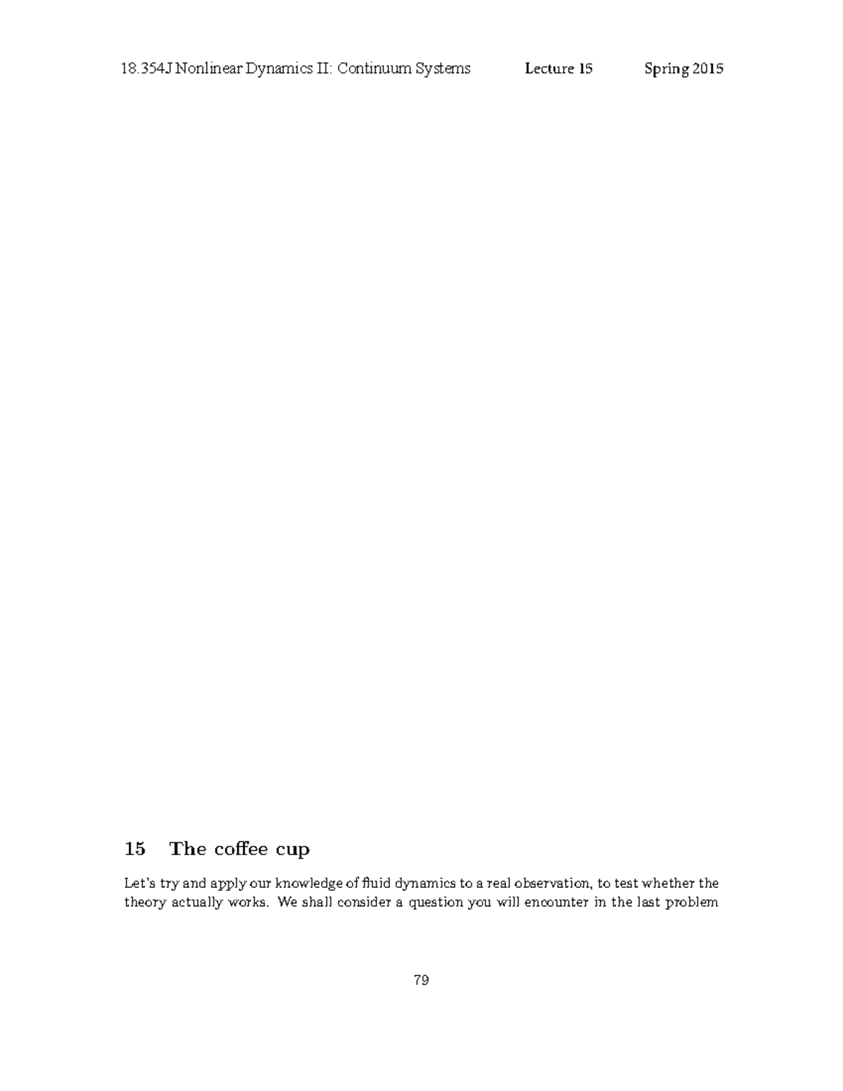 The Coffee Cup (PDF - 1 - Lecture notes 1-4 - 18 Nonlinear Dynamics II ...