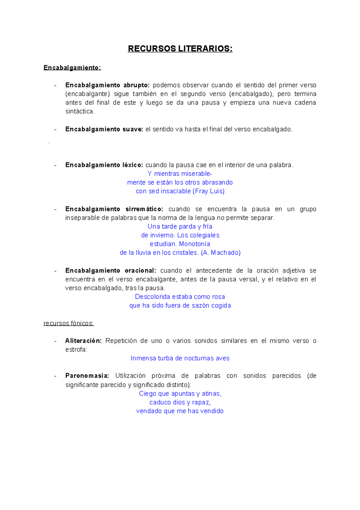 Lengua castellana recursos literarios - RECURSOS LITERARIOS ...