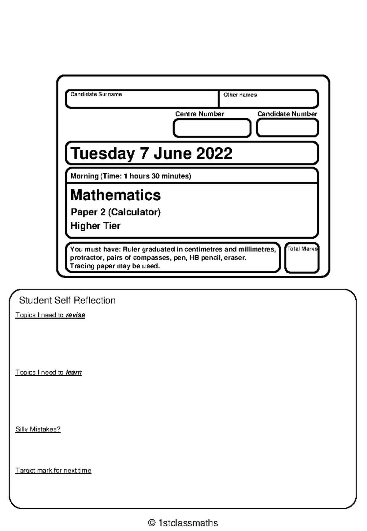 Maths Edexcel Paper 2 Predicted Paper 2022 - Topics I need toStudent ...
