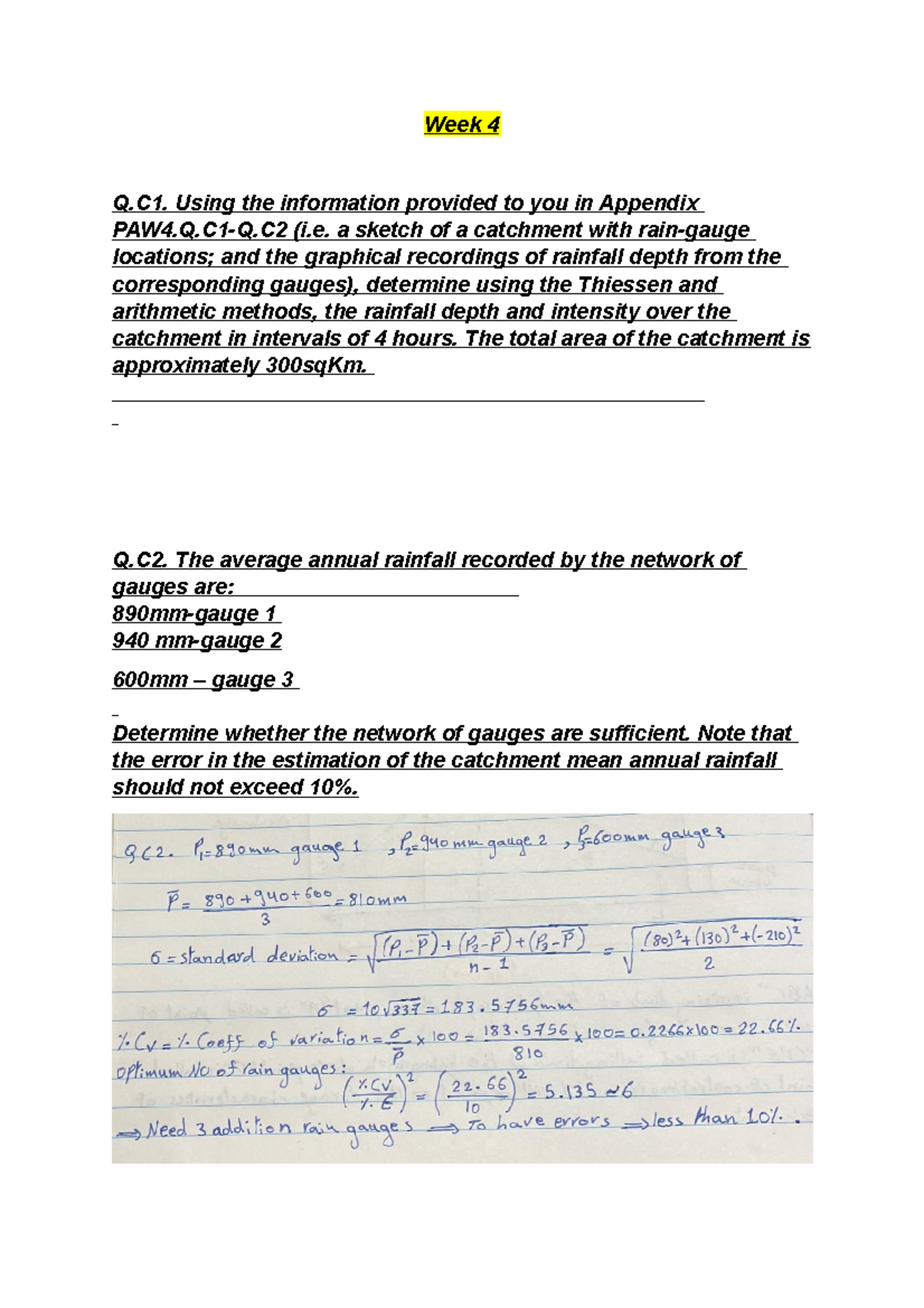 Week4-5-6Isaacs 3786489 - Week 4 Q. Using the information provided to ...