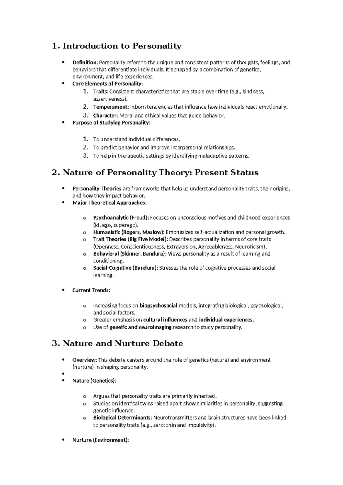 Personality MOD 1 - 1. Introduction to Personality Definition ...