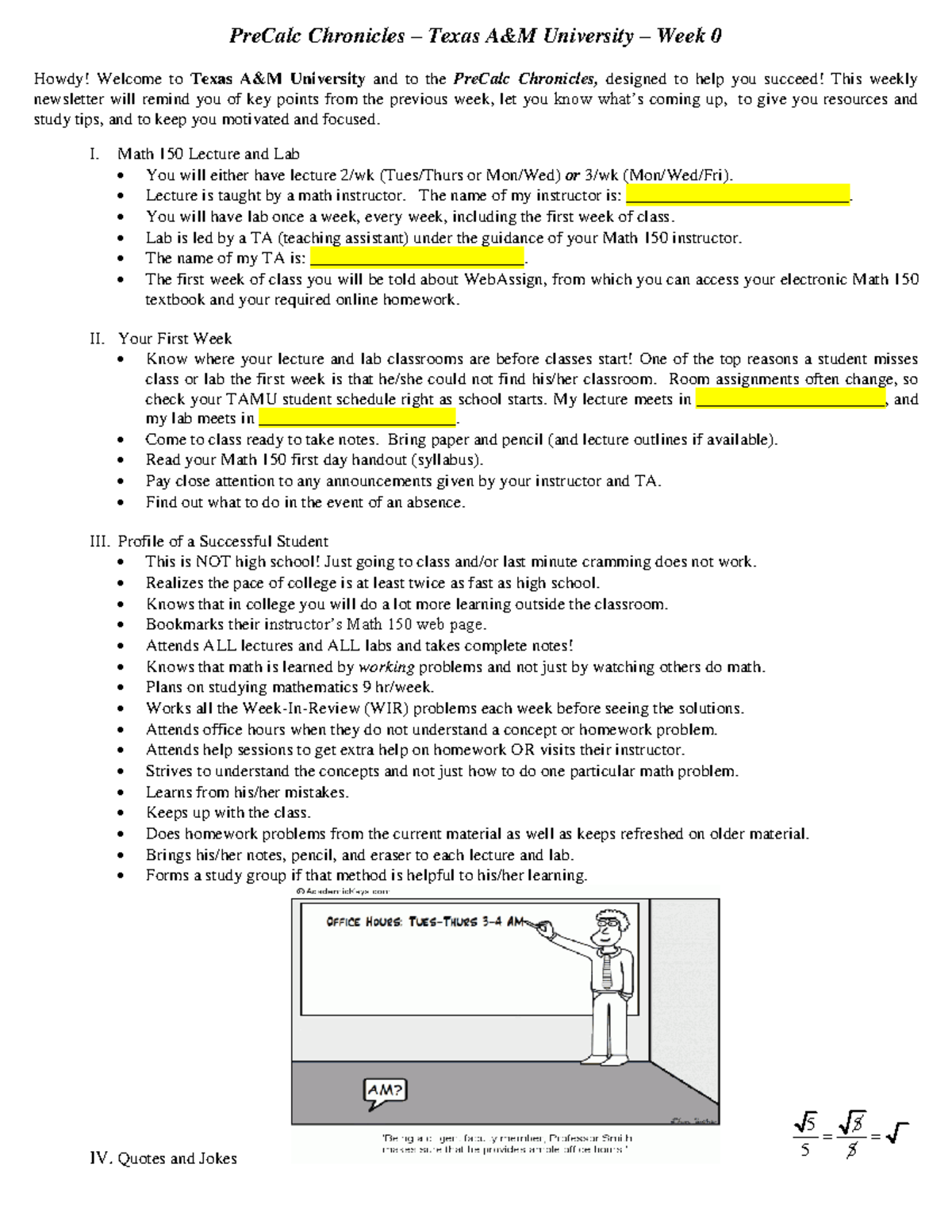 (MATH 2412) Functions, Trigonometry and Linear Systems - Lecture notes ...