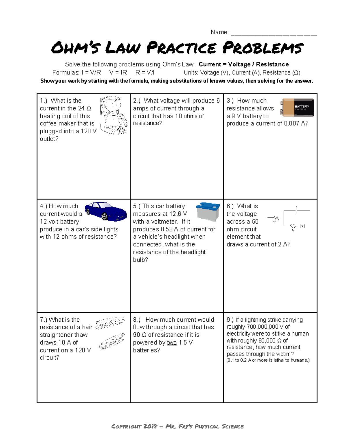 Ohms Law Practice Problems-1-pages-2-3 - Name ...