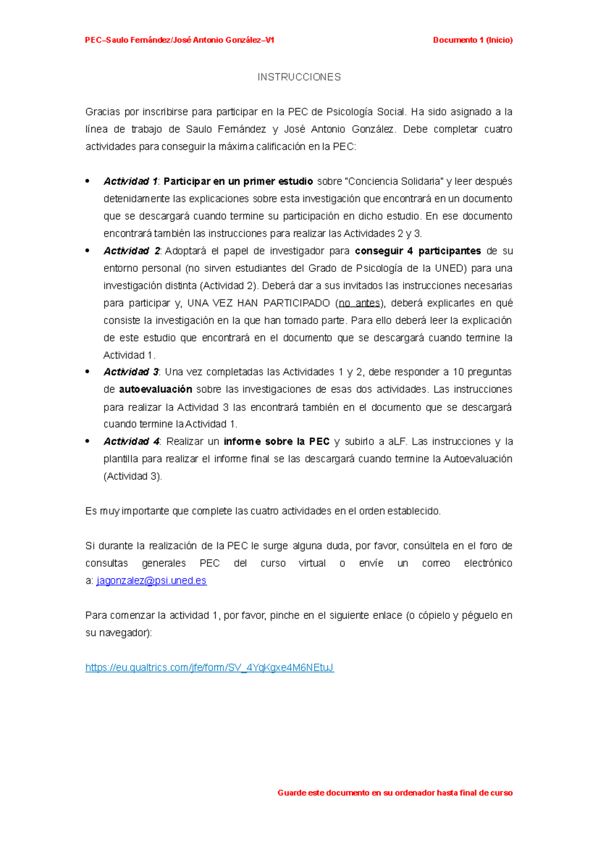 Doc 1 Instrucciones V1 PEC Saulo Fernandez Jose Antonio Gonzalez - PEC ...