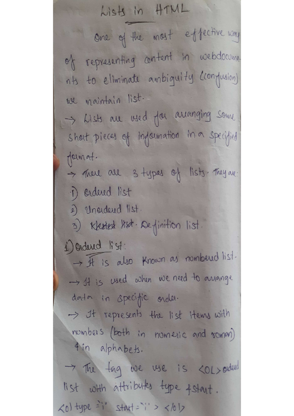 Wt Unit2 Part2 Notes Lists In Html One Of The Most Effective Way Of