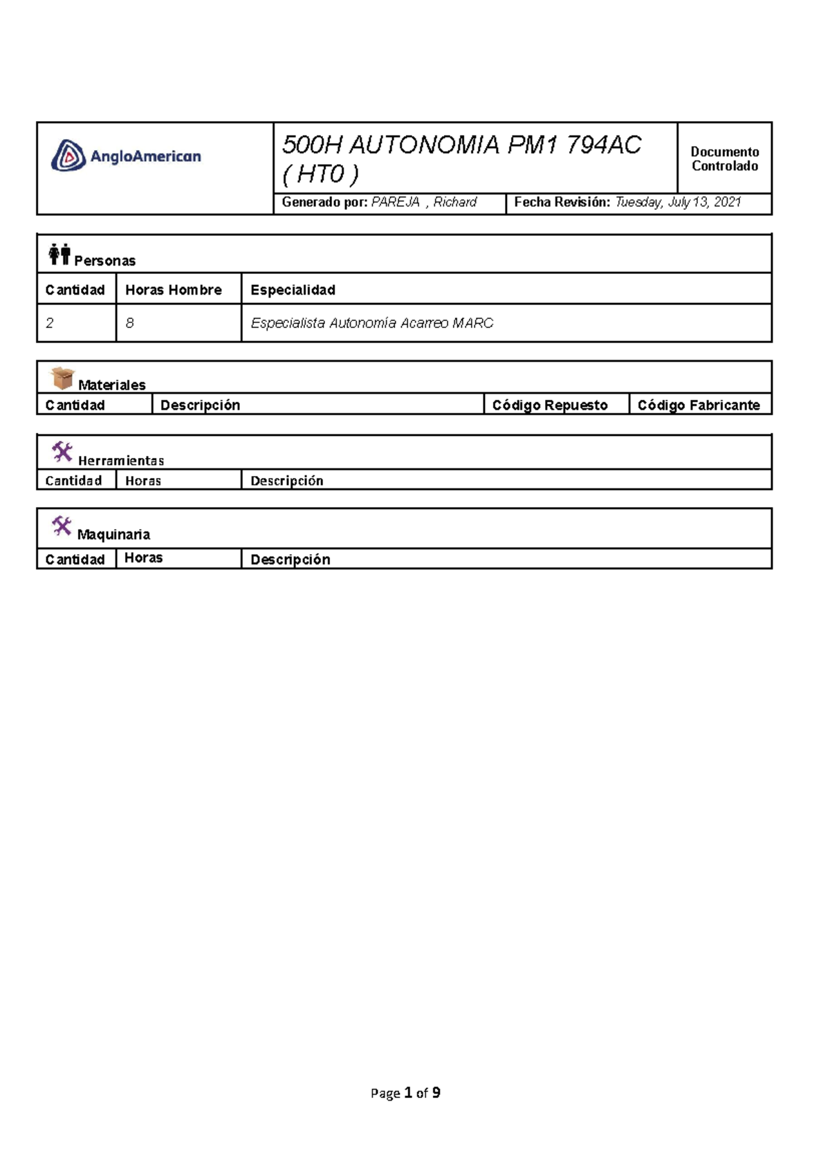 500H Autonomia PM1 794AC-1 - 500H AUTONOMIA PM1 794AC ( HT0 ) Documento ...