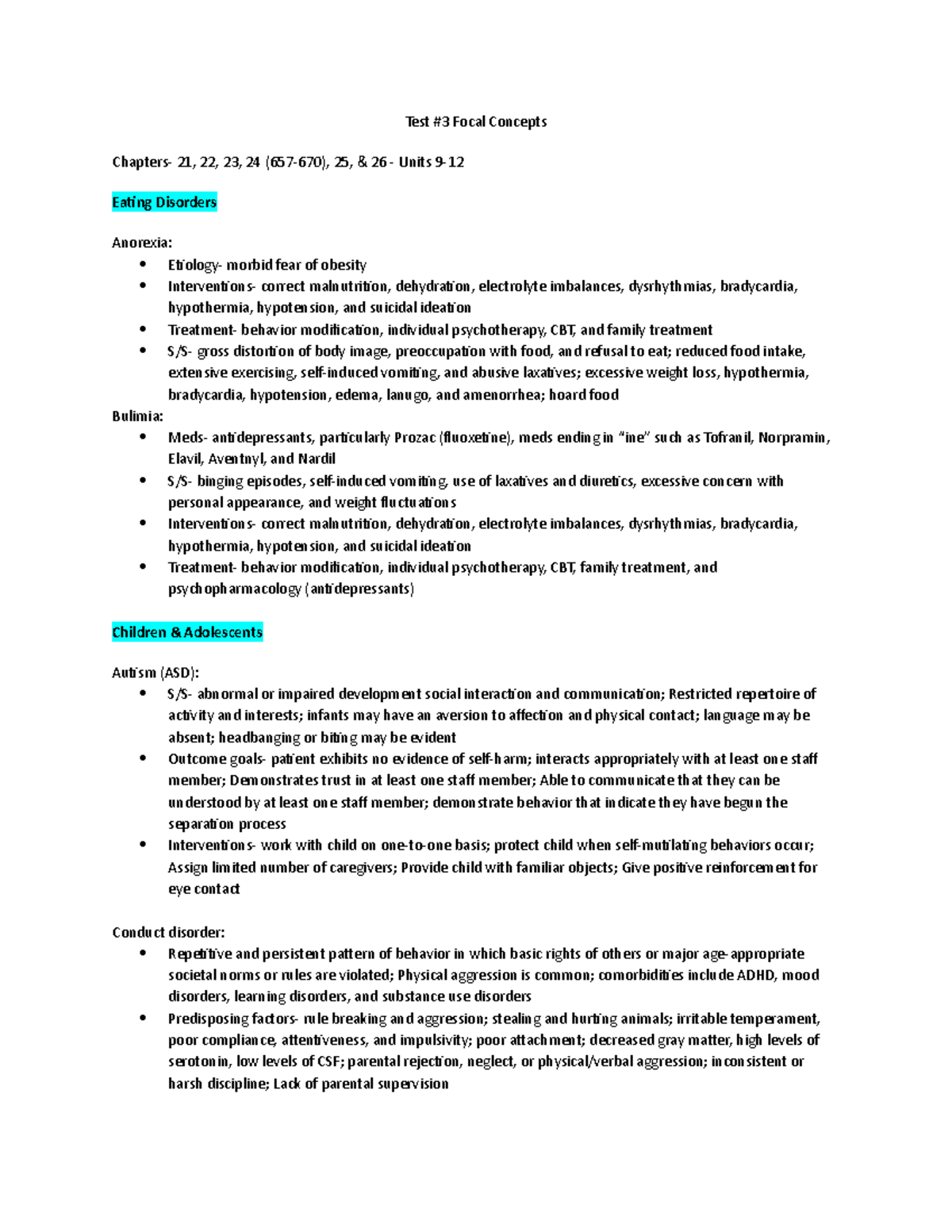 Exam 3 review - Test #3 Focal Concepts Chapters- 21, 22, 23, 24 (657 ...