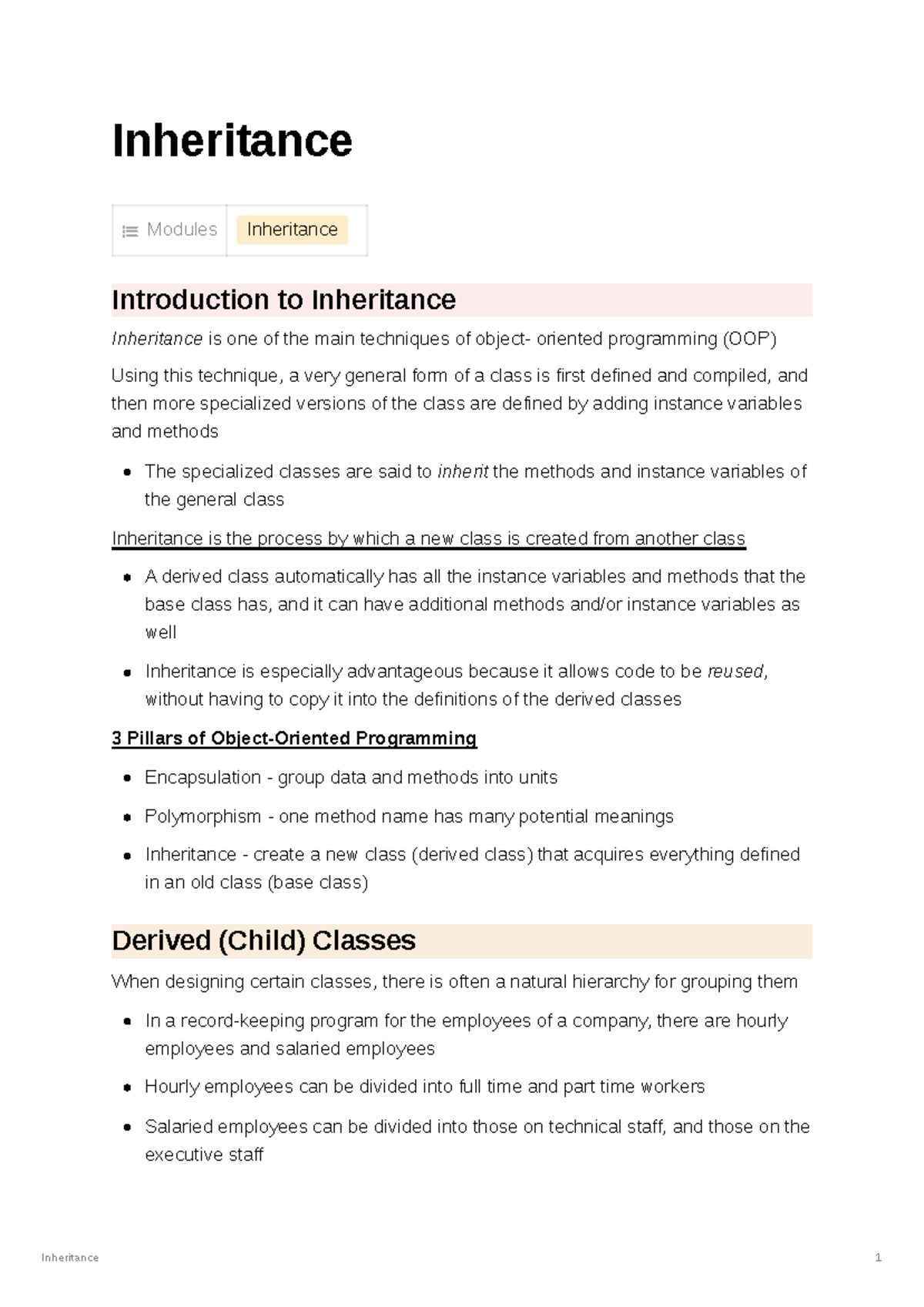 Inheritance a669b4f784ff42fd9931dab2edca7aed - Inheritance Modules Inheritance Introduction to ...