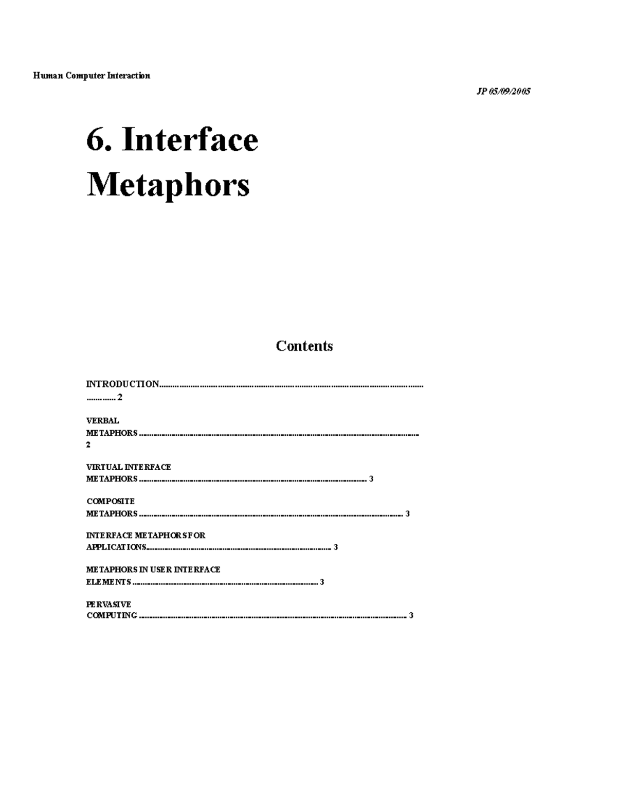 Hcinotes 6 - human computer interactions - Human Computer Interaction 6 ...