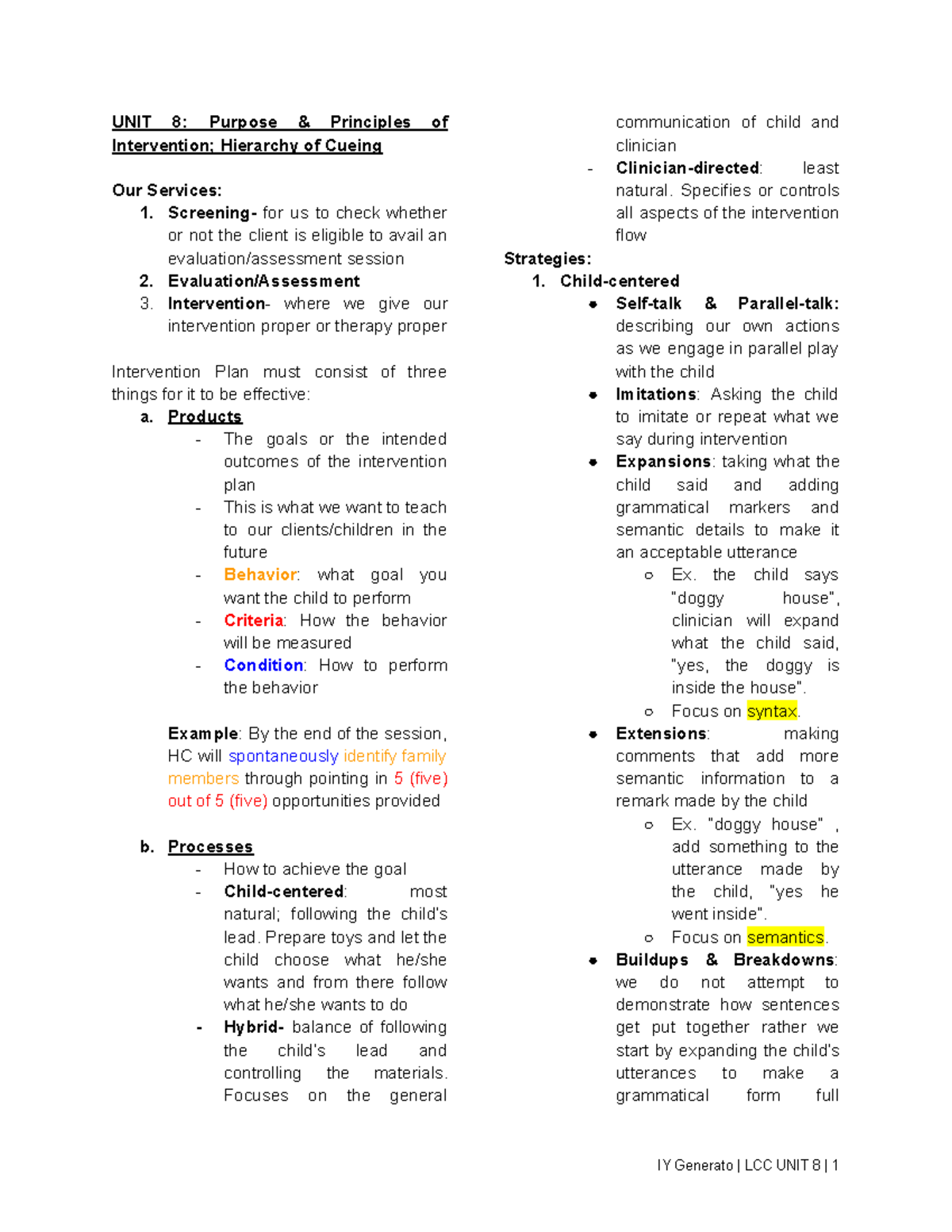 UNIT 8 Language Conditions in Children - UNIT 8: Purpose & Principles ...