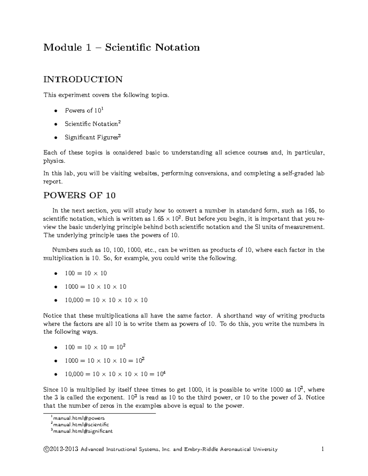 Scientific notation how to - Module 1 – Scientific Notation ...