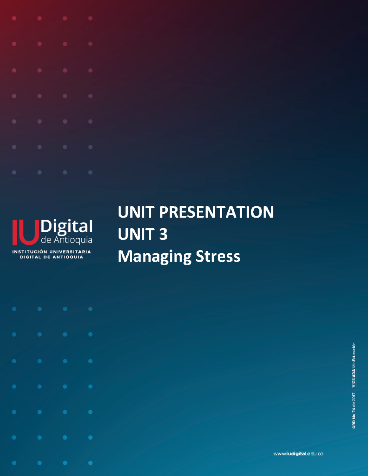 DG PDF ING III 200 Unit3 CE - UNIT PRESENTATION UNIT 3 Managing Stress UNIT PRESENTATION UNIT 3 ...