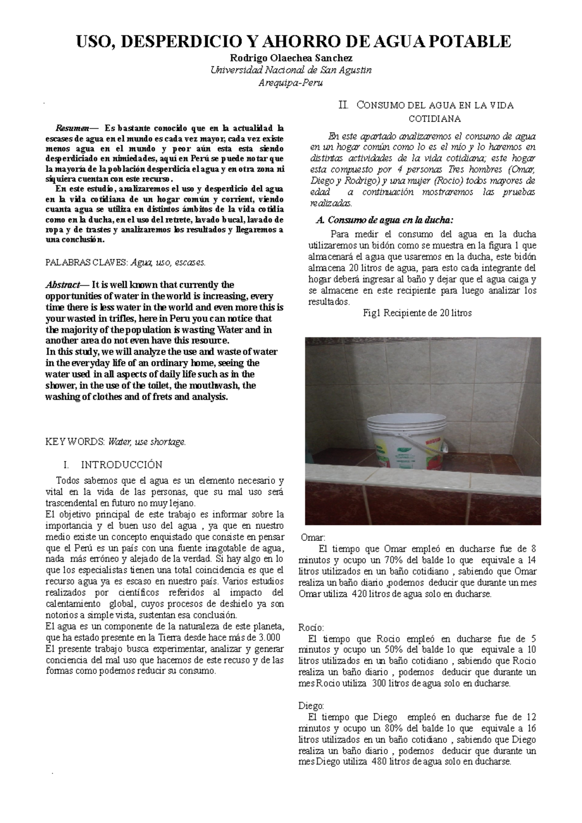 Uso y desperdicio del agua - USO, DESPERDICIO Y AHORRO DE AGUA POTABLE ...