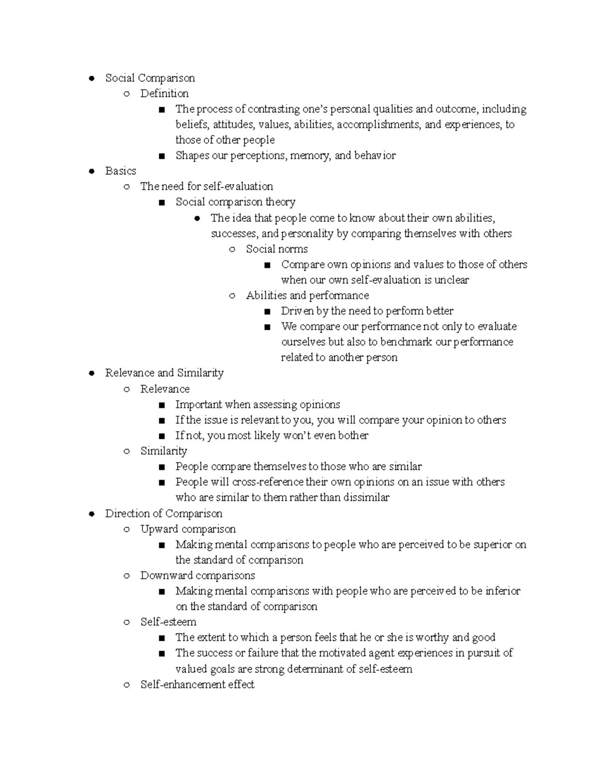 Ch 7 social comparison - Lecture notes 7 - Social Comparison Definition ...