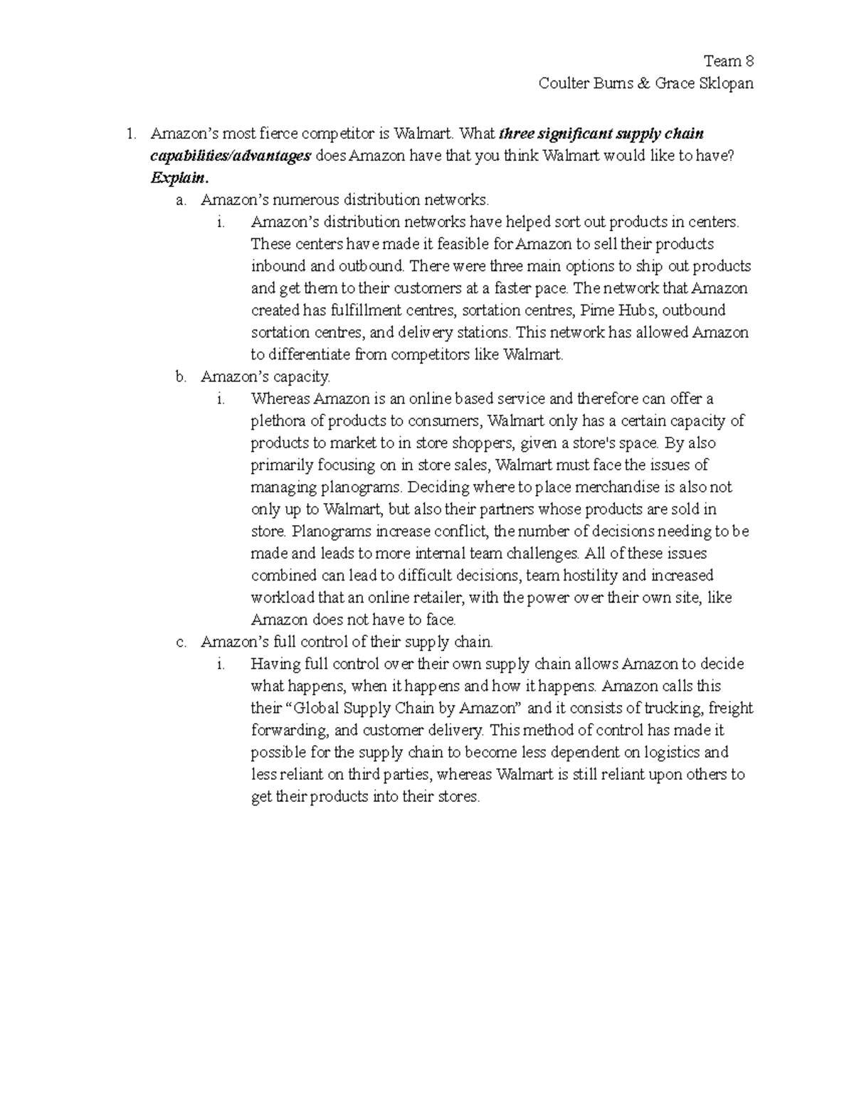 Dr. D's Amazon Case Study - Team 8 Coulter Burns & Grace Sklopan Amazon ...