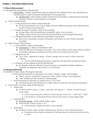 Lehninger Chapter 1 - The Foundations of Biochemistry - Chapter 1 - The ...