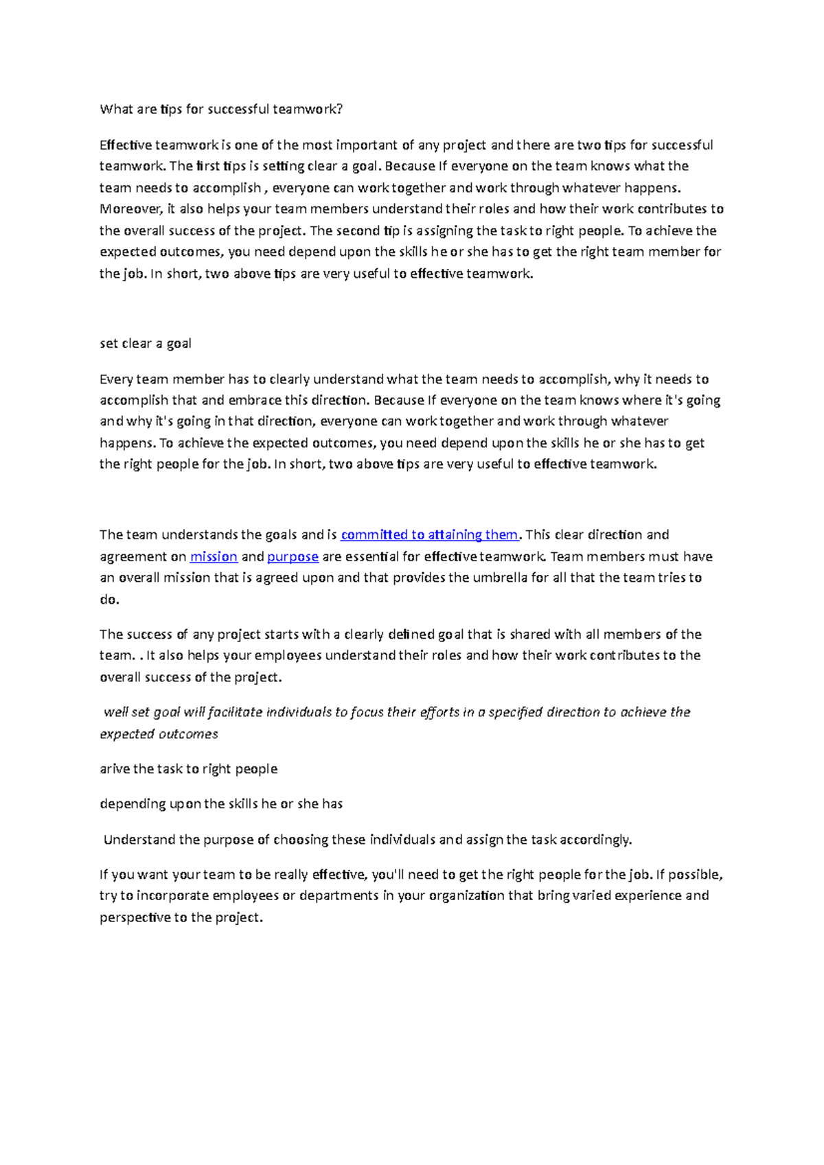 What are tips for successful teamwork - What are tips for successful ...