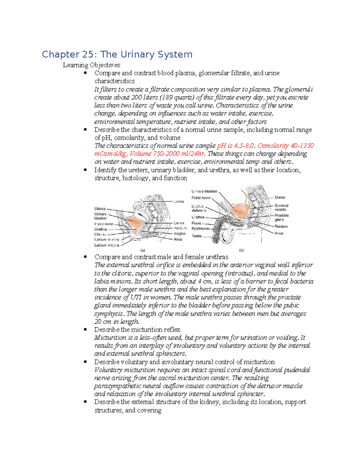Chapter 25 study guide anatomy and Physiology Biology 169 - Chapter 25 ...