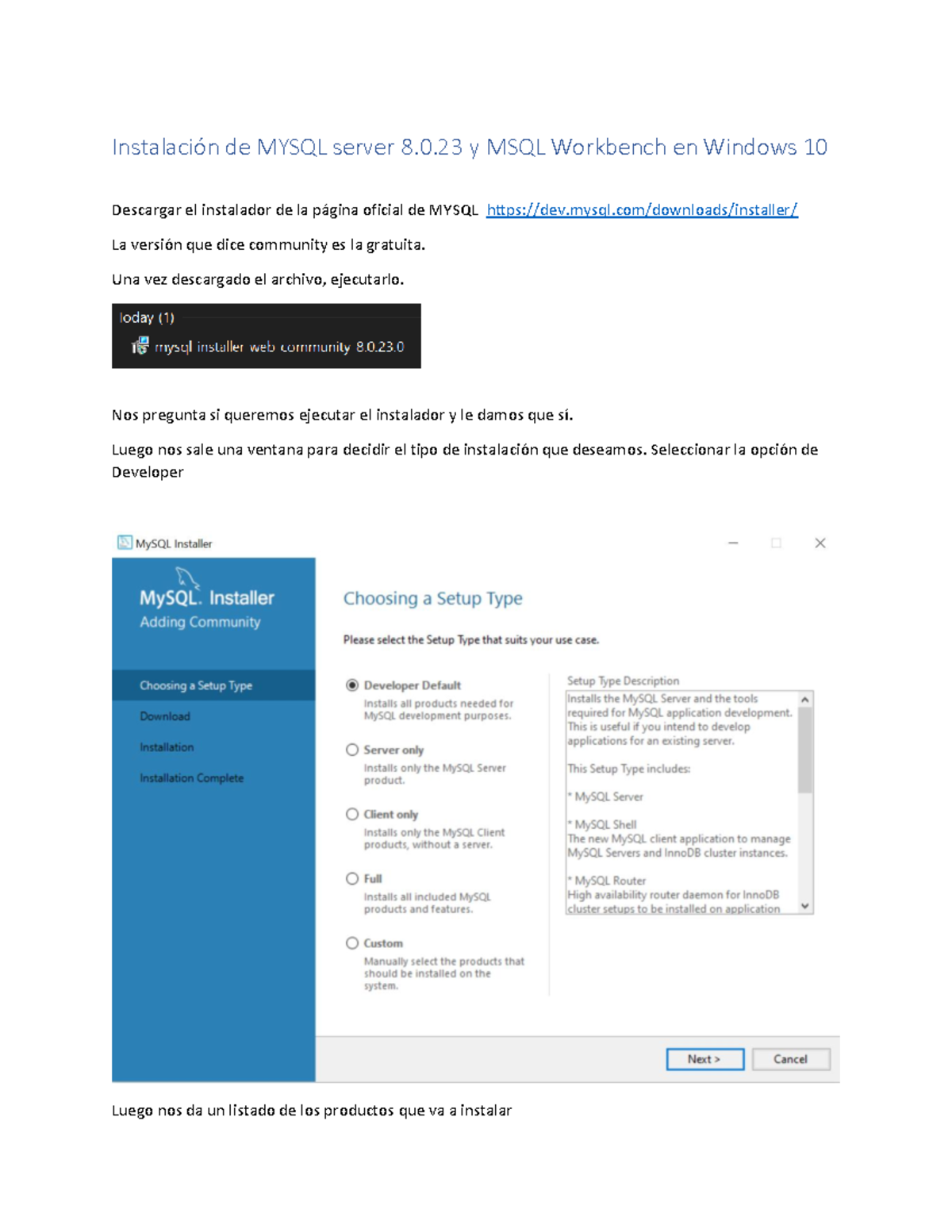 Instalacion de Mysql server 8 - Instalación de MYSQL server 8.0 y MSQL ...
