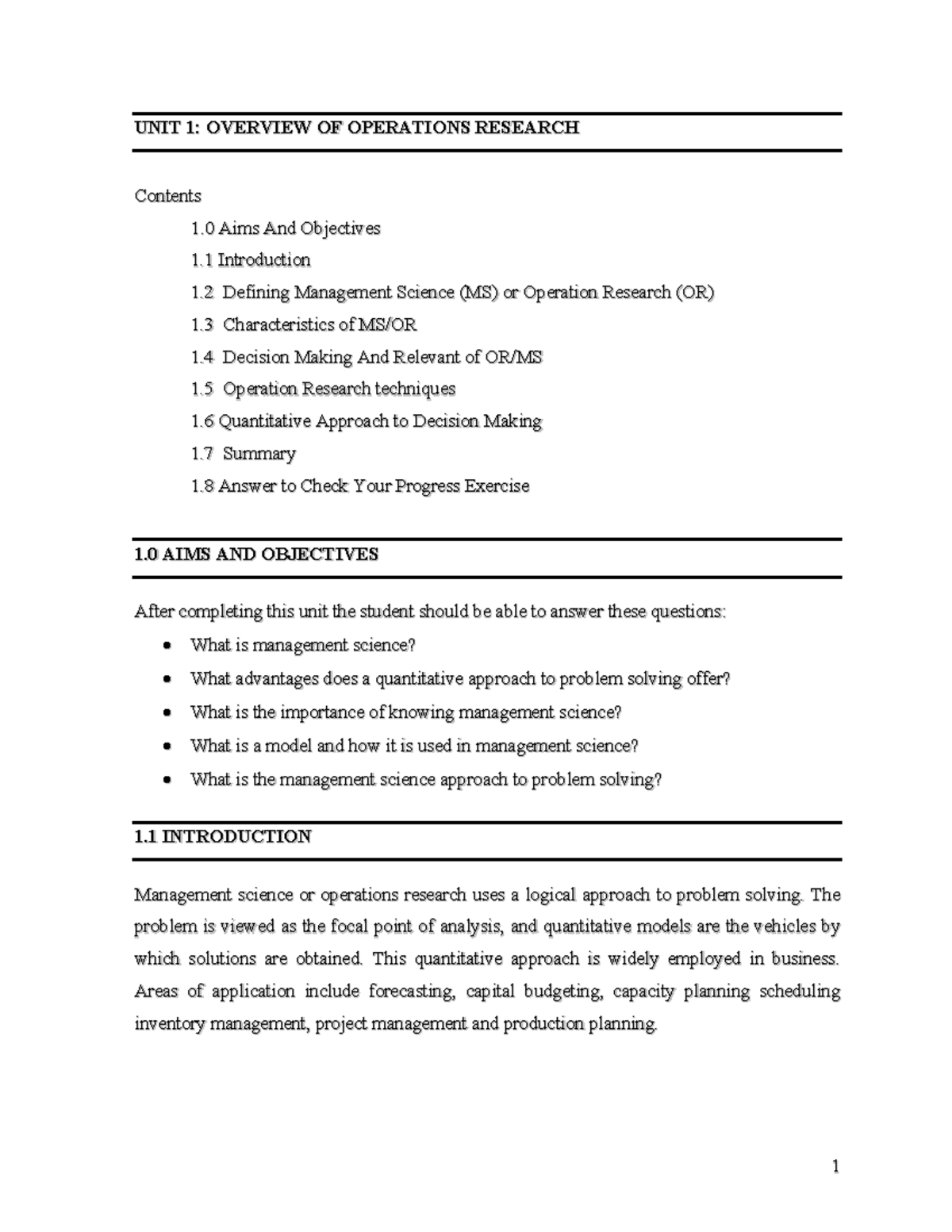 Unit 1 - UNIT 1:UNIT1: OVERVIEWOVERVIEW OFOF OPERATIONSOPERATIONS ...