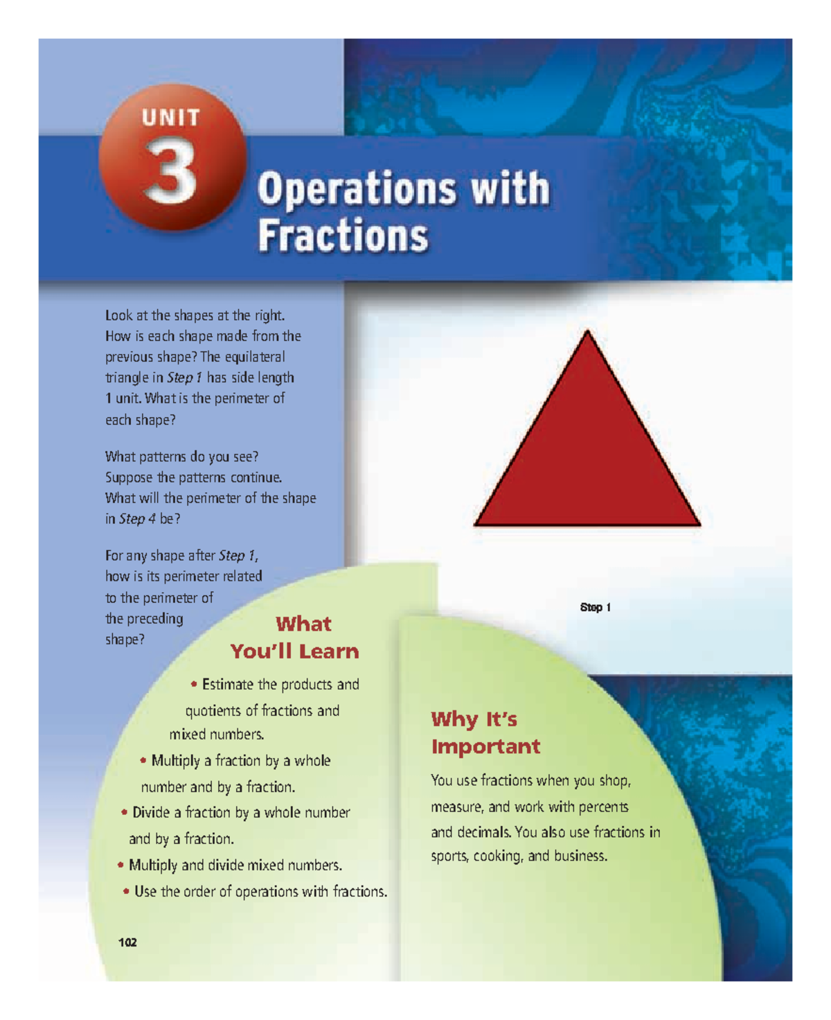 Unit 3 - fractions - math - Look at the shapes at the right. How is ...