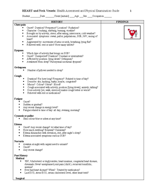 Thorax and Lungs Assessment PNE Assignment 2 - Cough Onset? Gradual or ...