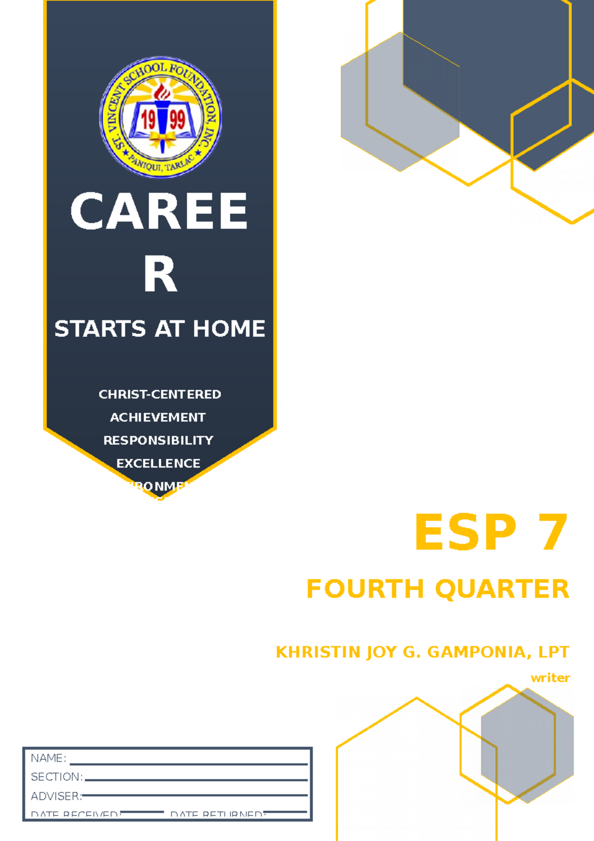 Career Modules in ESP 7 Q3 21-22 - CAREE R STARTS AT HOME CHRIST ...