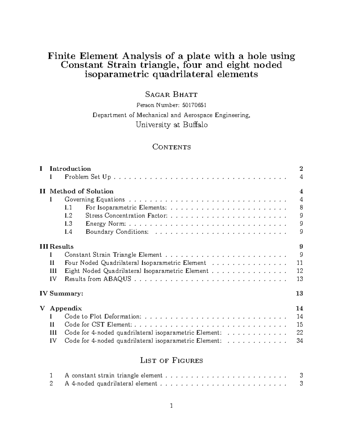 Report mechanical double fusion - Finite Element Analysis of a plate ...