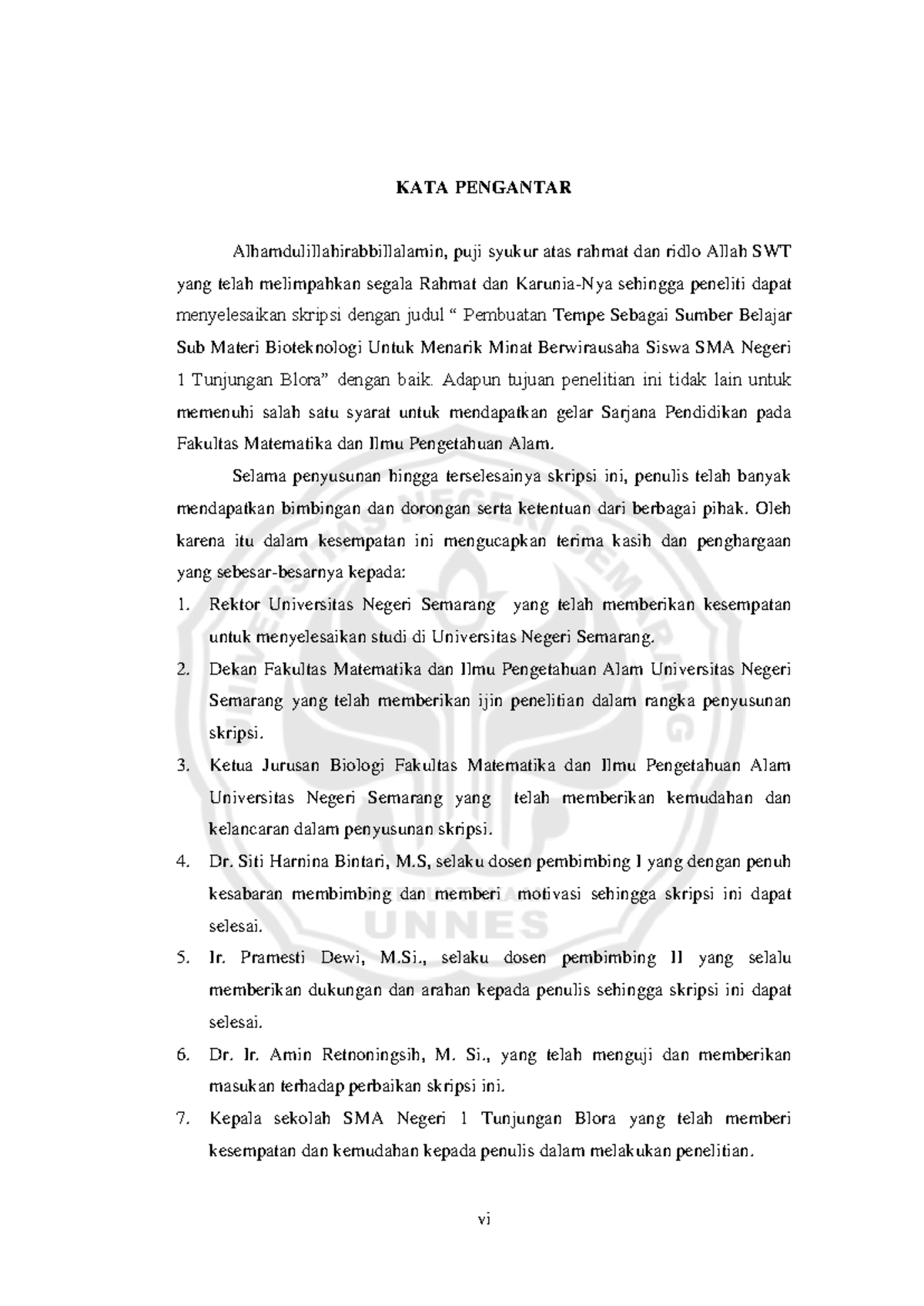 Panduan Skripsi Wirausaha Bioteknologi-2 - vi vi KATA PENGANTAR ...