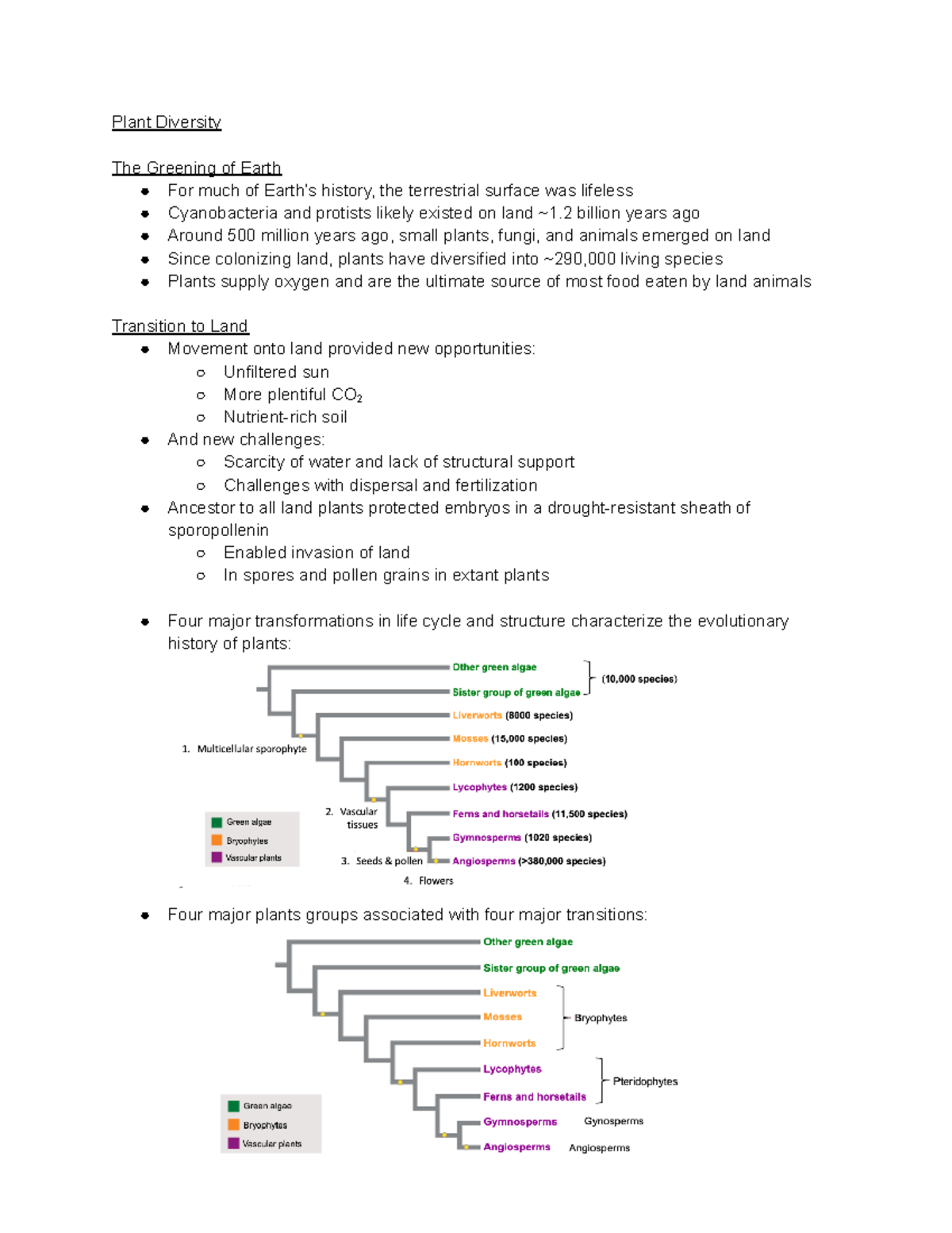 Lecture #15 - Nov 15 - Foundations of Biodiversity - Plant Diversity ...