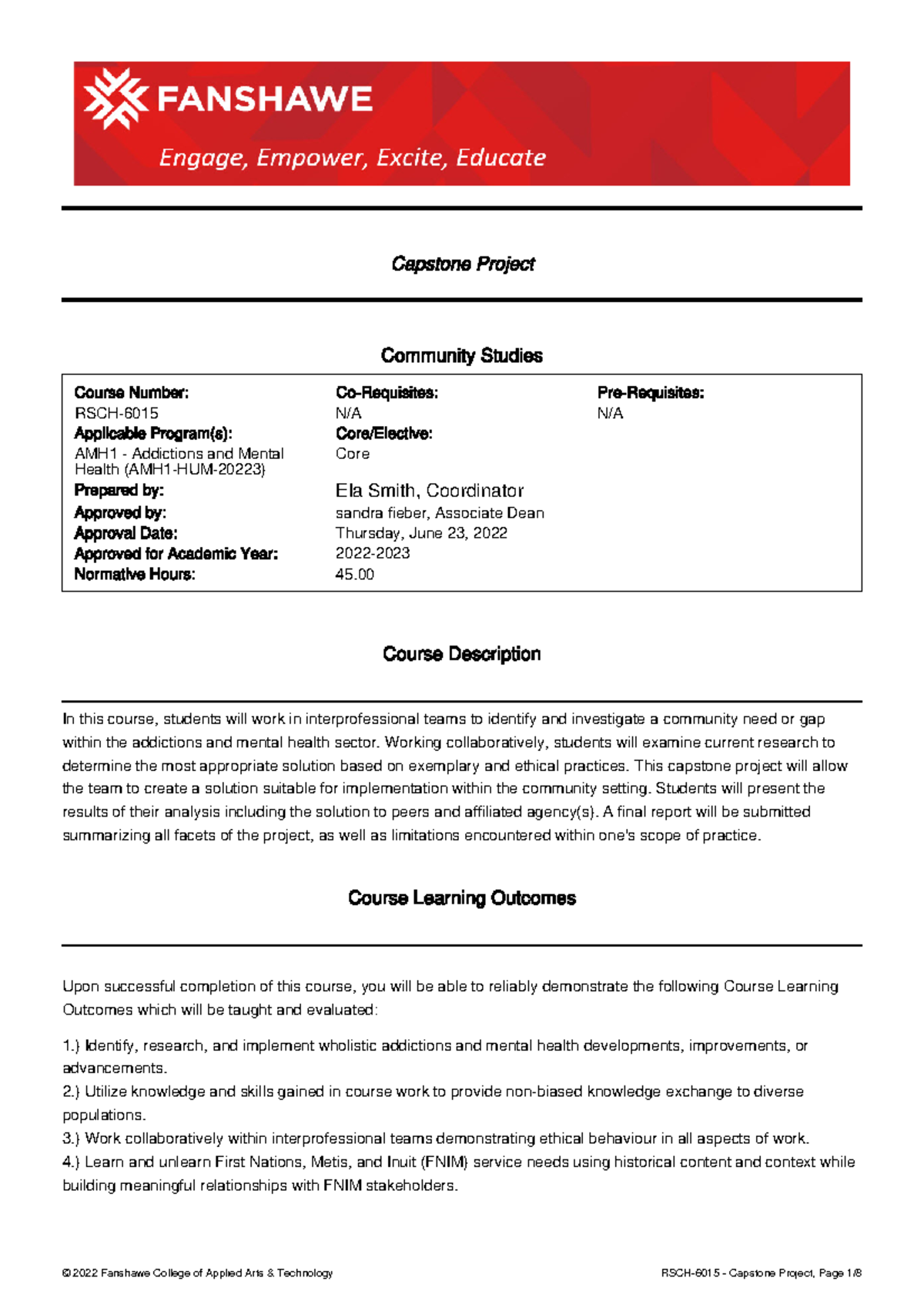 Capstone Project Community Studies Course - Studocu
