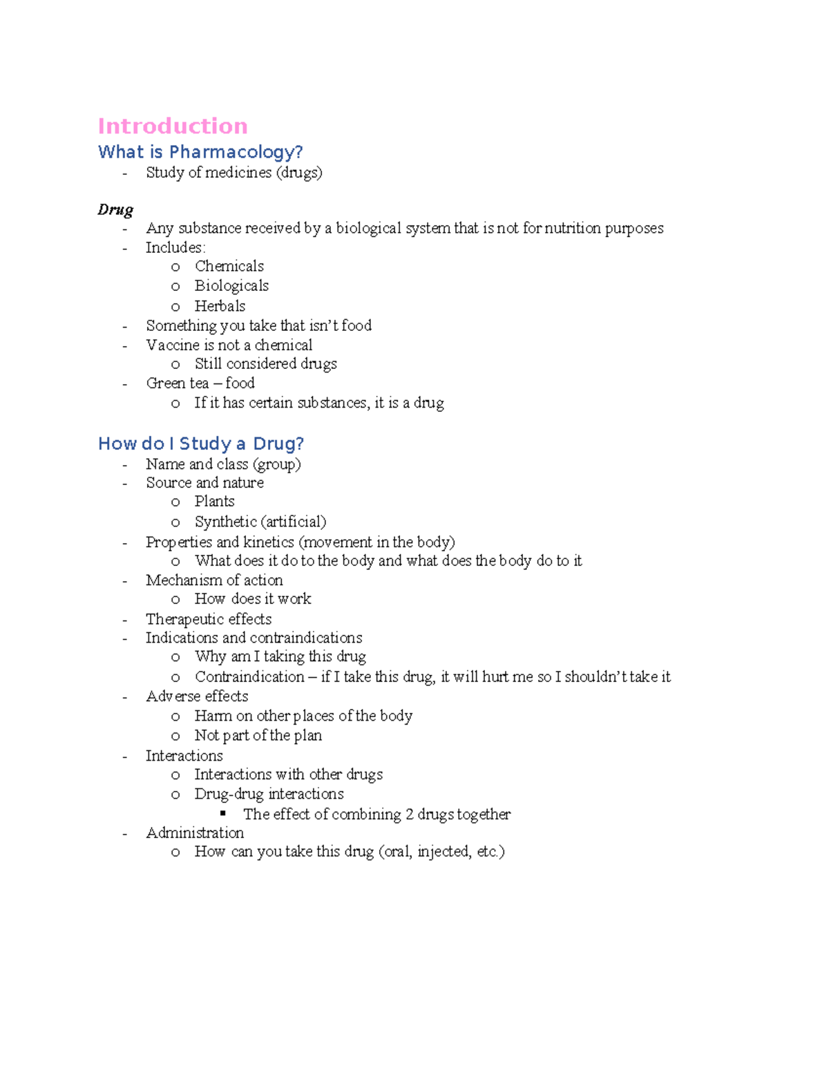 Module 1- Introduction - Introduction What is Pharmacology? - Study of ...
